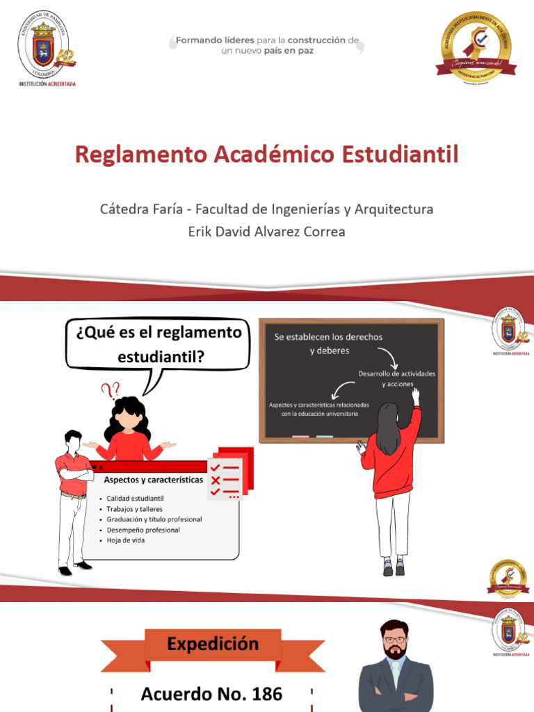 Diapositivas - Reglamento Estudiantil Erik Alvarez | PDF