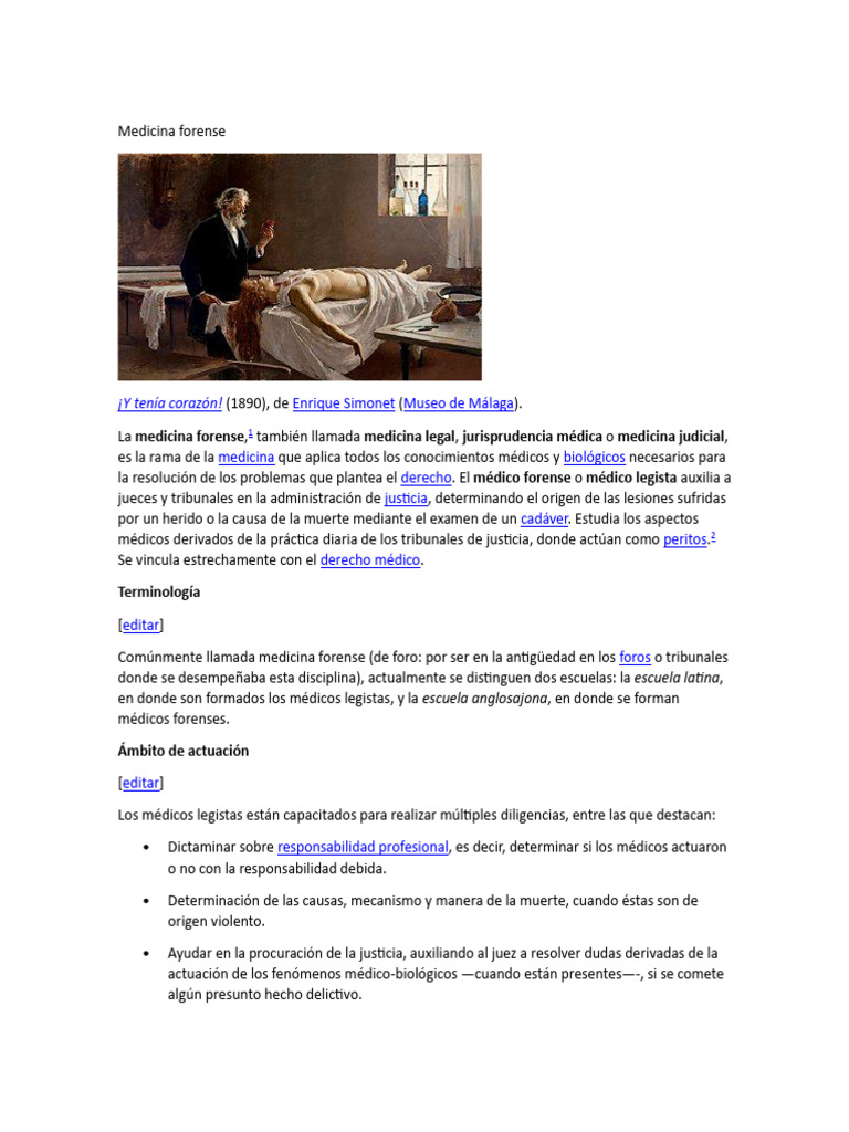 Medicina Forense: Definición y Funciones | PDF | Jurisprudencia médica ...