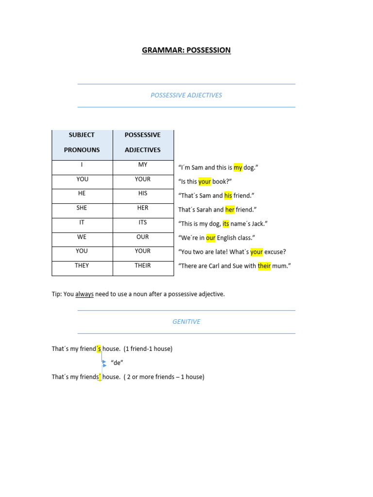 Possessive Cases | PDF
