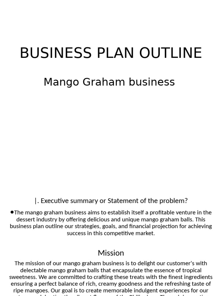 Mango Graham Business Plan Outline | PDF | Mango | Cuisine