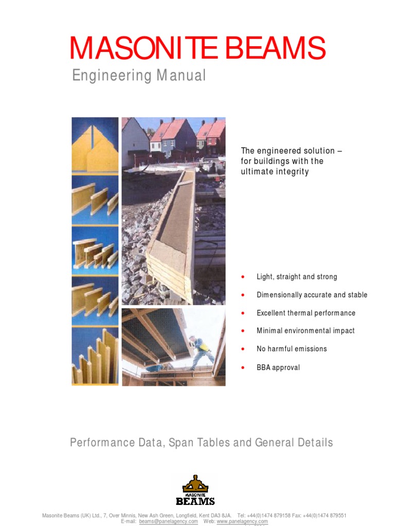 Masonite Timber Beam Data | PDF | Beam (Structure) | Lumber