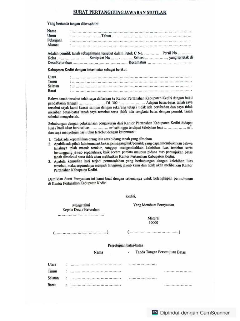 Blangko Beda Luas | PDF