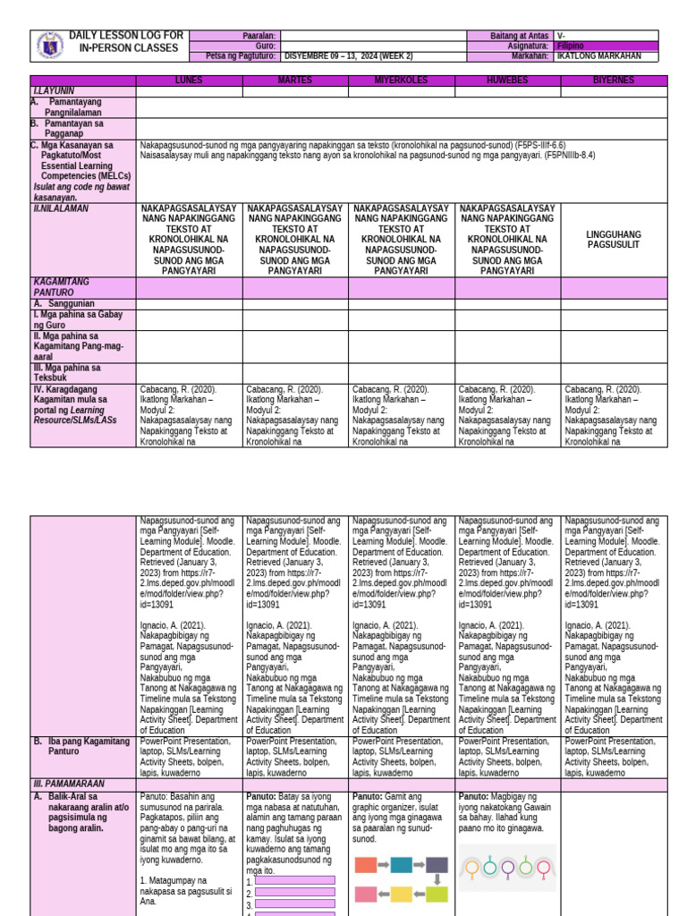 G5 Q3W2 DLL FILIPINO (MELCs) | PDF