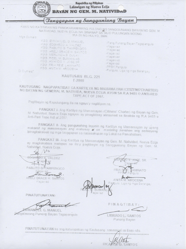 Resolution Adopting Citizen Charter | PDF