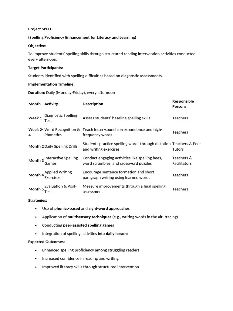 Project SPELL | PDF