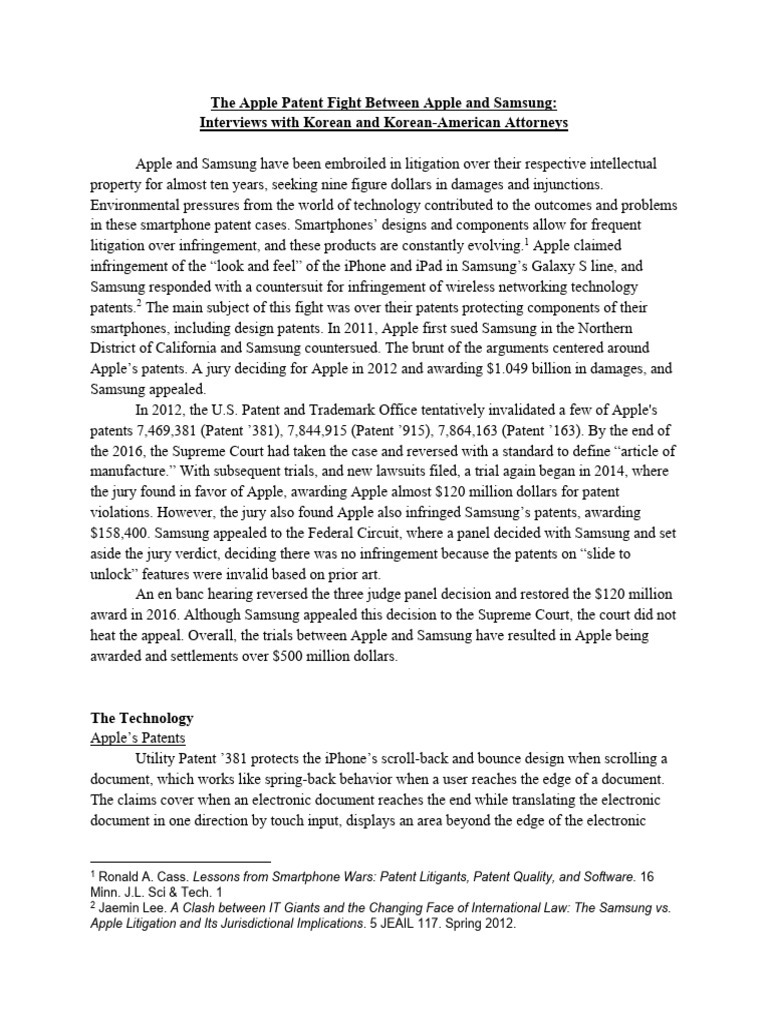 Apple Vs Samsung-Patent War | PDF