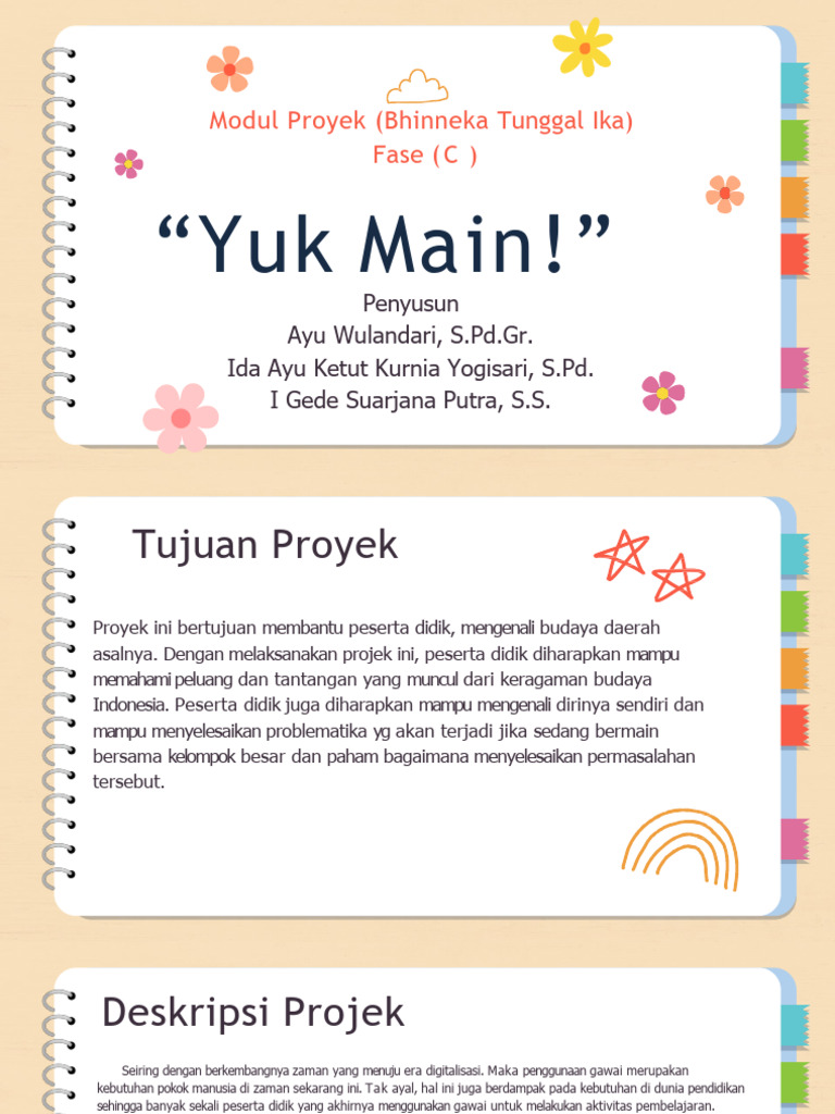 Modul Projek Bhinneka Tunggal Ika - Yuk Main! - Fase C - P5 - SMT 1 | PDF