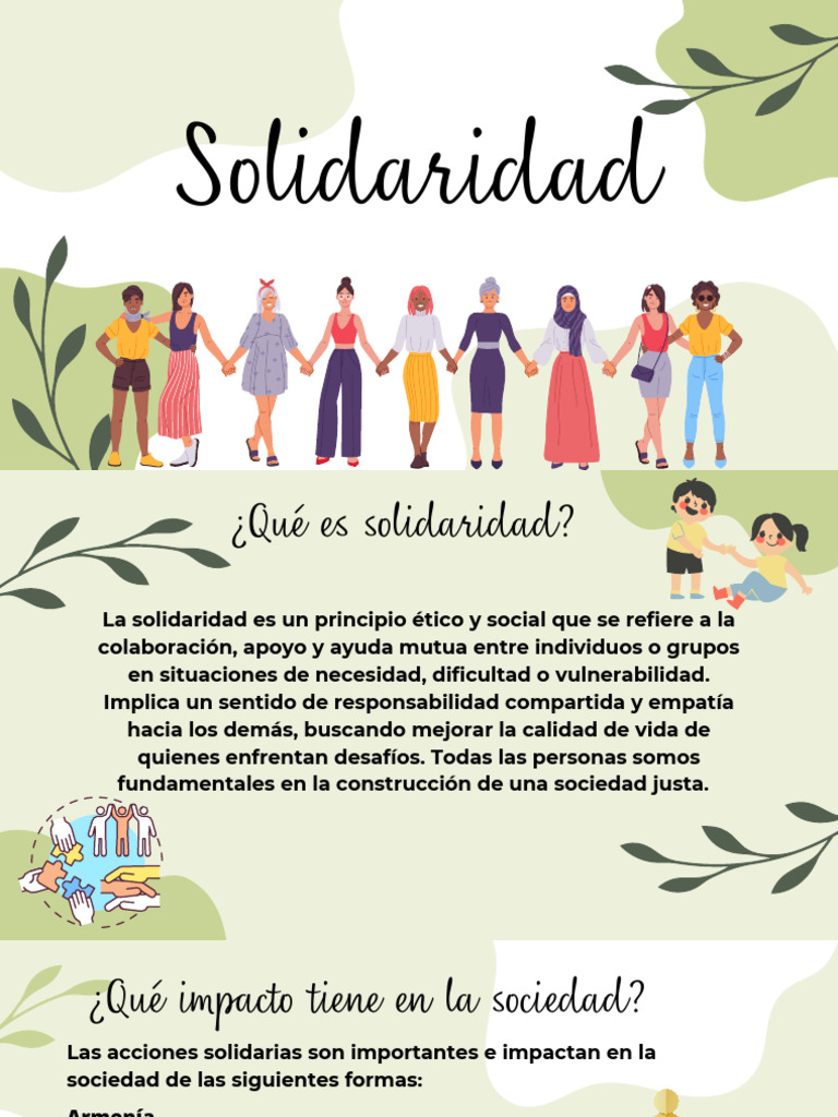 Importancia de la Solidaridad en la Sociedad | PDF | Solidaridad | Sociedad