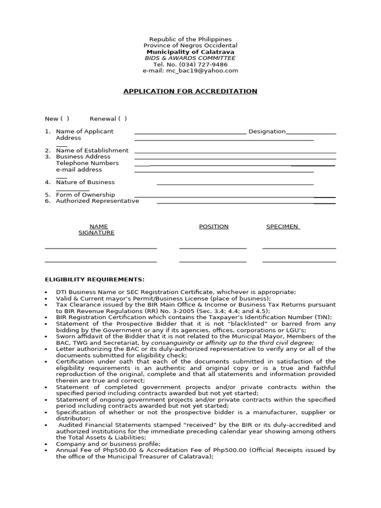 Application For Accreditation | PDF