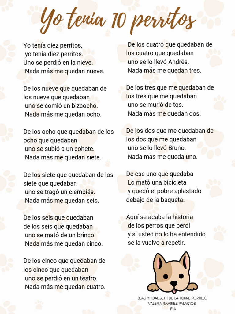 Yo Tenia 10 Perritos | PDF