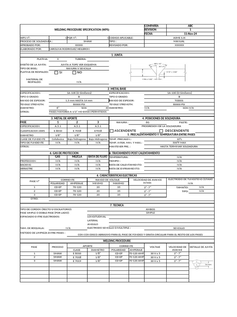 Evidencia2 Formato-para-la-especificacion-del-procedimiento-de-soldadura-WPS | PDF | Soldadura ...