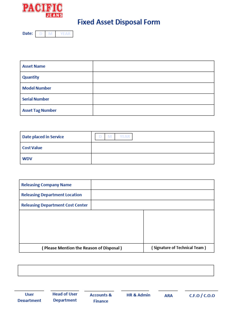 Asset Disposal Form | PDF