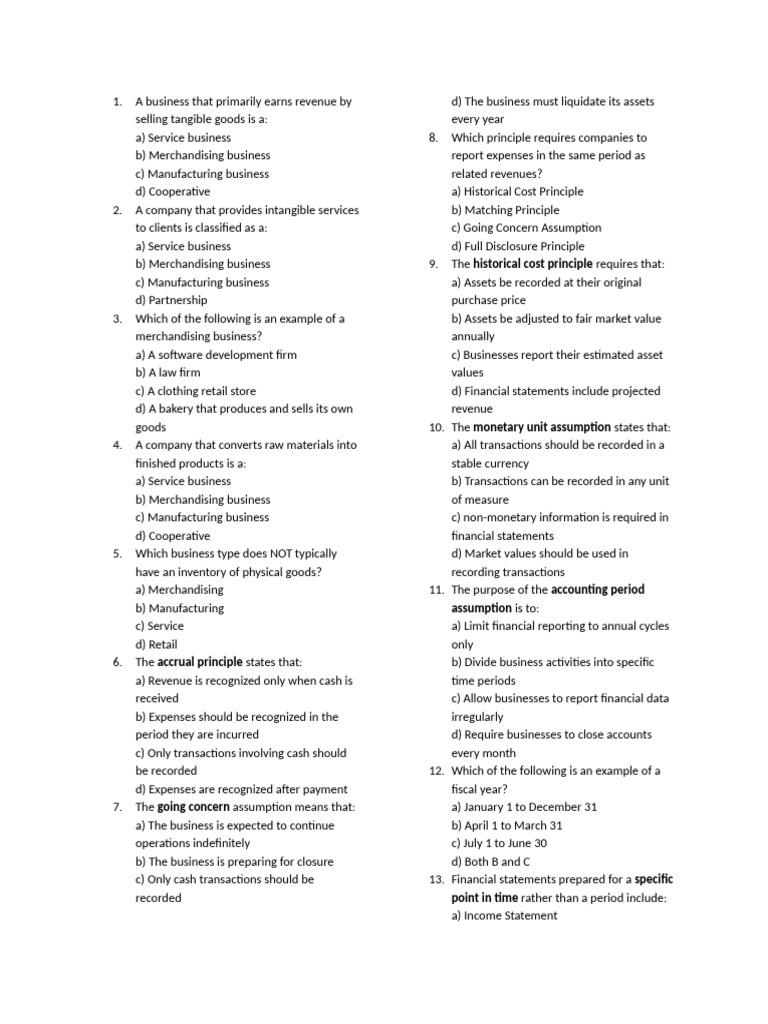 BAsic Accounting Quiz 1 - Set 3 | PDF | Accounting | Audit