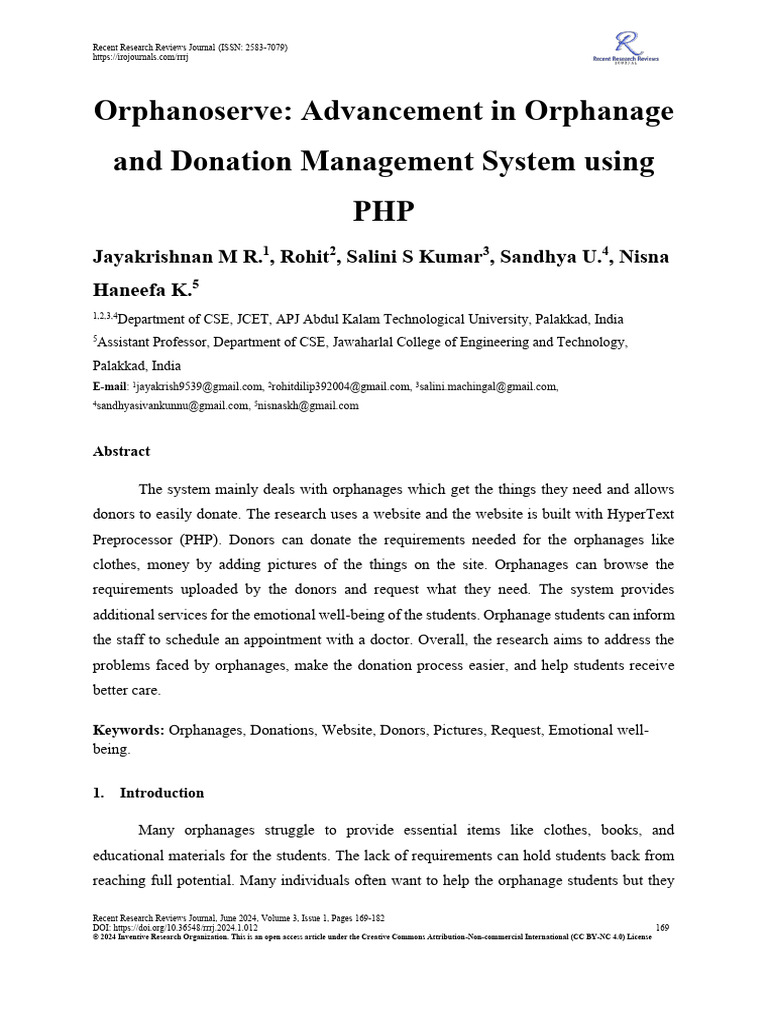 Orphanage Donation System Using PHP | PDF | Databases | User (Computing)