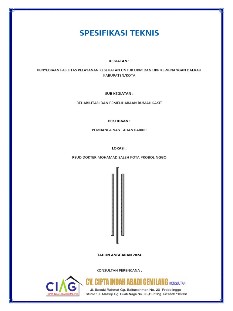 2. RKS Pemb Lahan Parkir VVIP rev. 1 | PDF