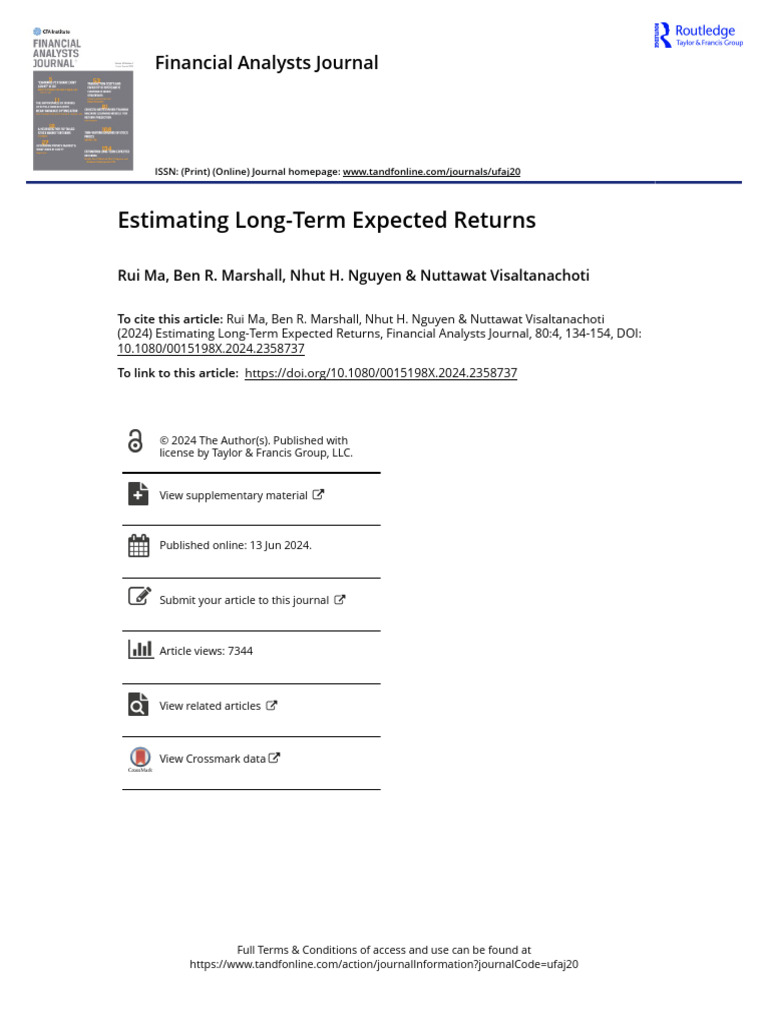 Long-Term Expected Returns Analysis | PDF | Regression Analysis ...
