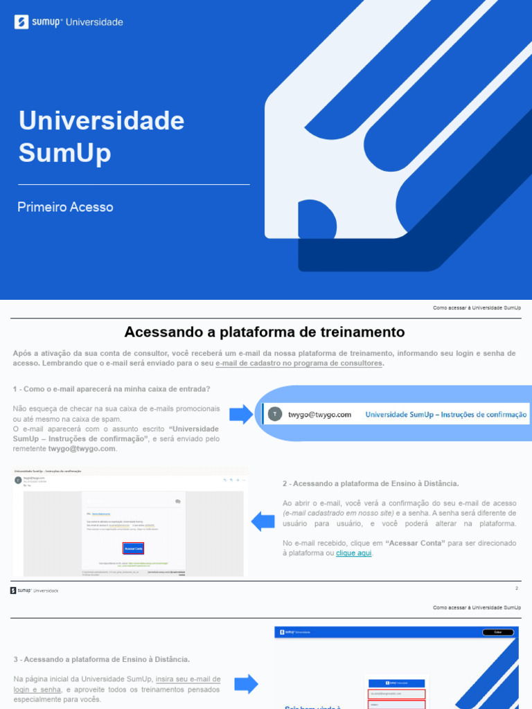 Manual de Login Universidade SumUp | PDF | Senha | Informática