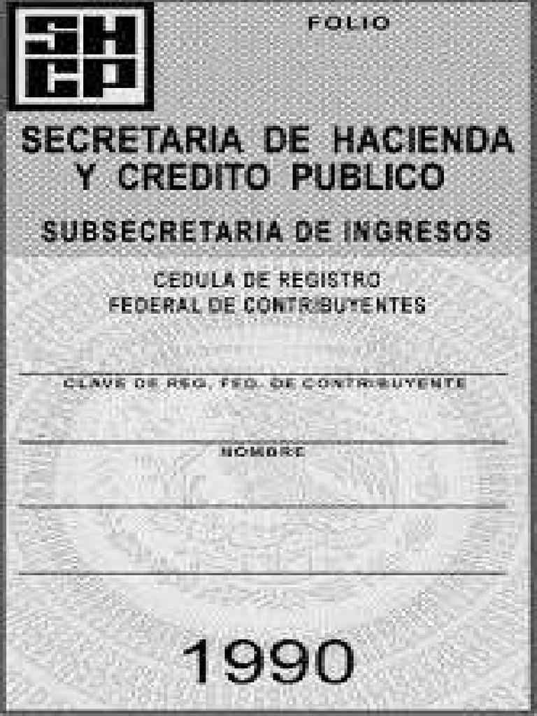 Cedula Fiscal 1990 Limpia | PDF