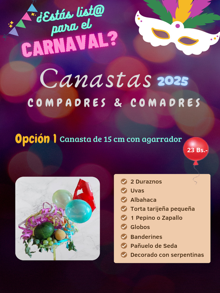 Canastas de Compradres y Comadres 2025 | PDF