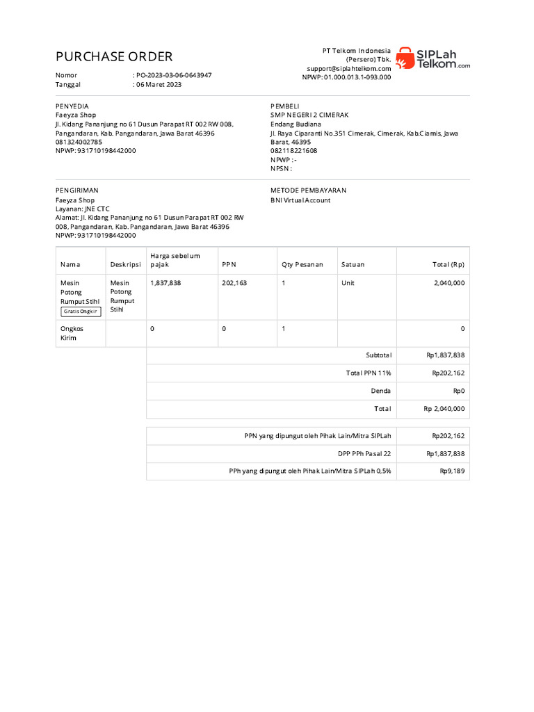 SIPLah - PO-2023-03-06-0643947 _ SIPLah | PDF