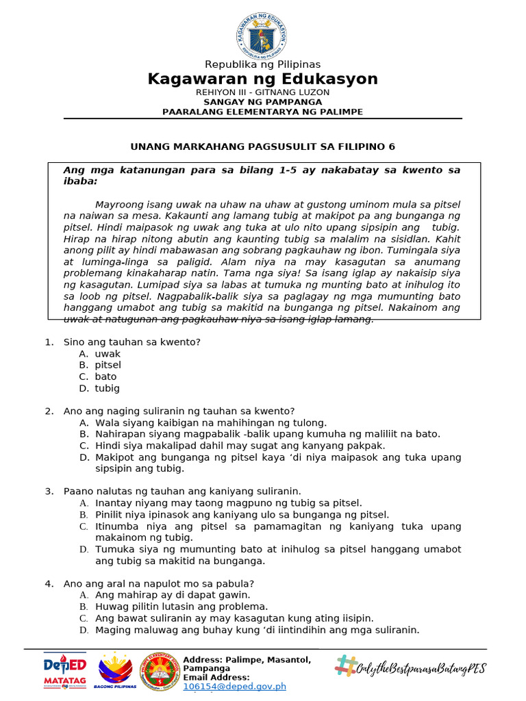 FQE-Filipino6 SY 2023-2024v2 | PDF