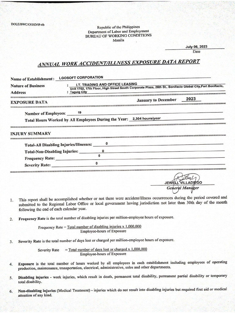 Annuak Work Accident - Illness Exposure Data Report | PDF