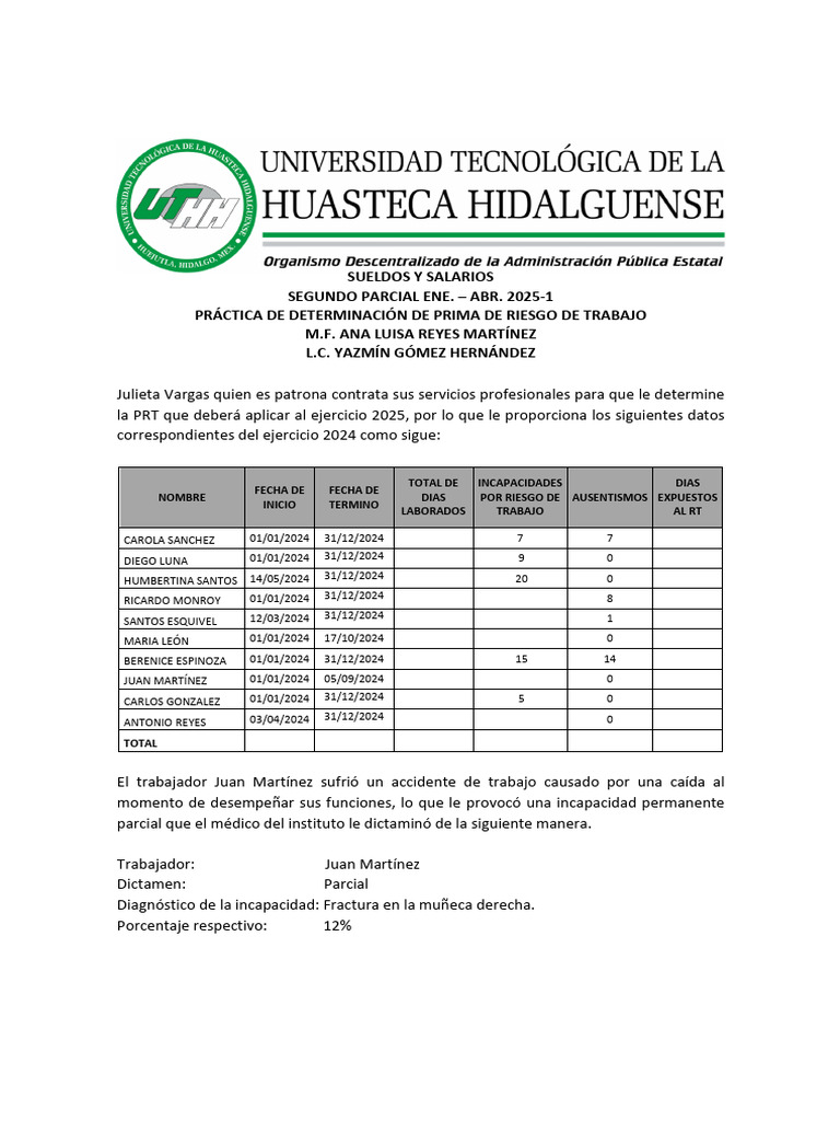 Ejercicio de PRT | PDF