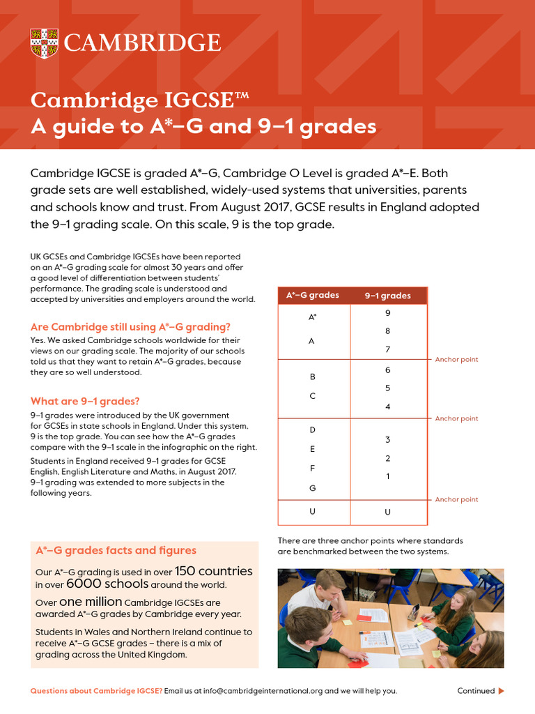 Igcse 9 1 Grading Factsheet | PDF | Educational Assessment And ...