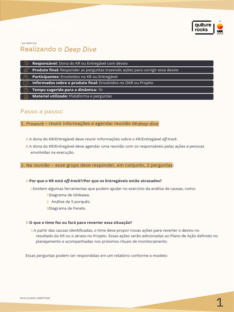 Aula 14 - Realizando o Deep Dive | PDF