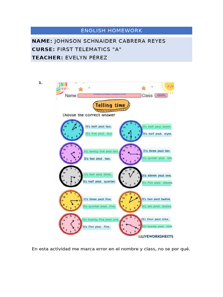 English Homework | PDF