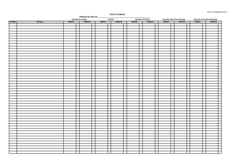 Hoja de Trabajo 10 Columnas | PDF