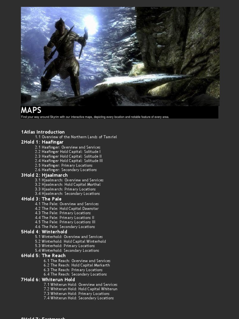 Skyrim MAPS Improved) | PDF | Races And Factions Of Warcraft | Blacksmith