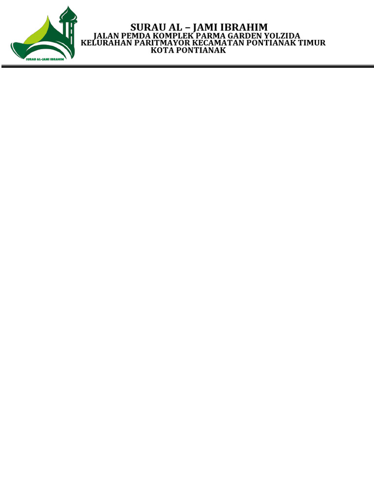 Kop Surat Resmi Surau Al Ibrahim | PDF