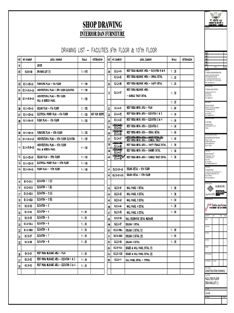 Shop Drawing: Interior Dan Furniture | PDF
