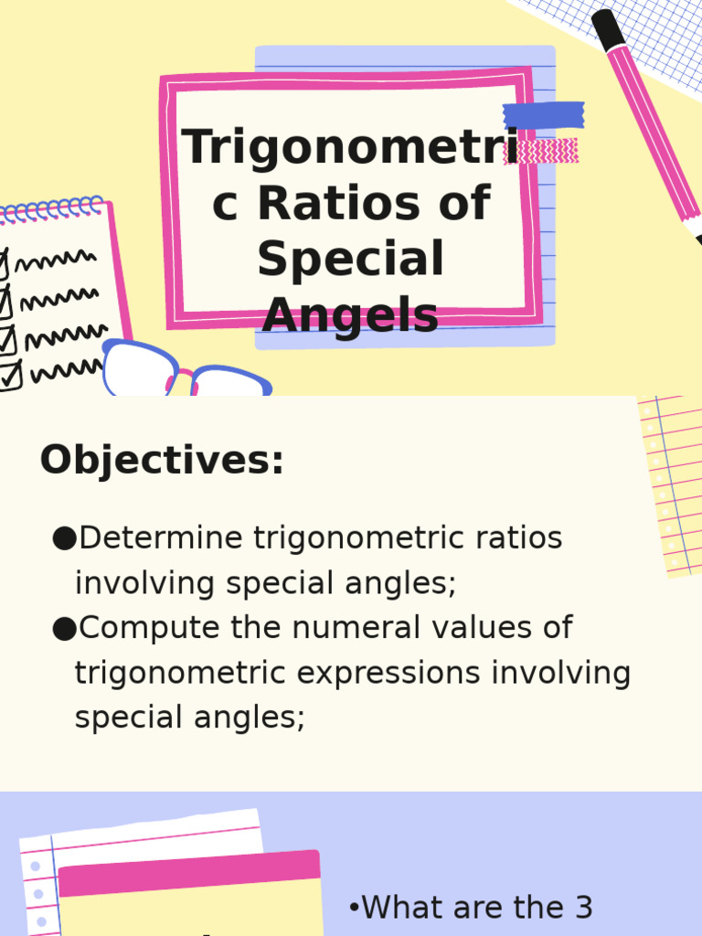 Trigonometric Ratios of Special Angles | PDF