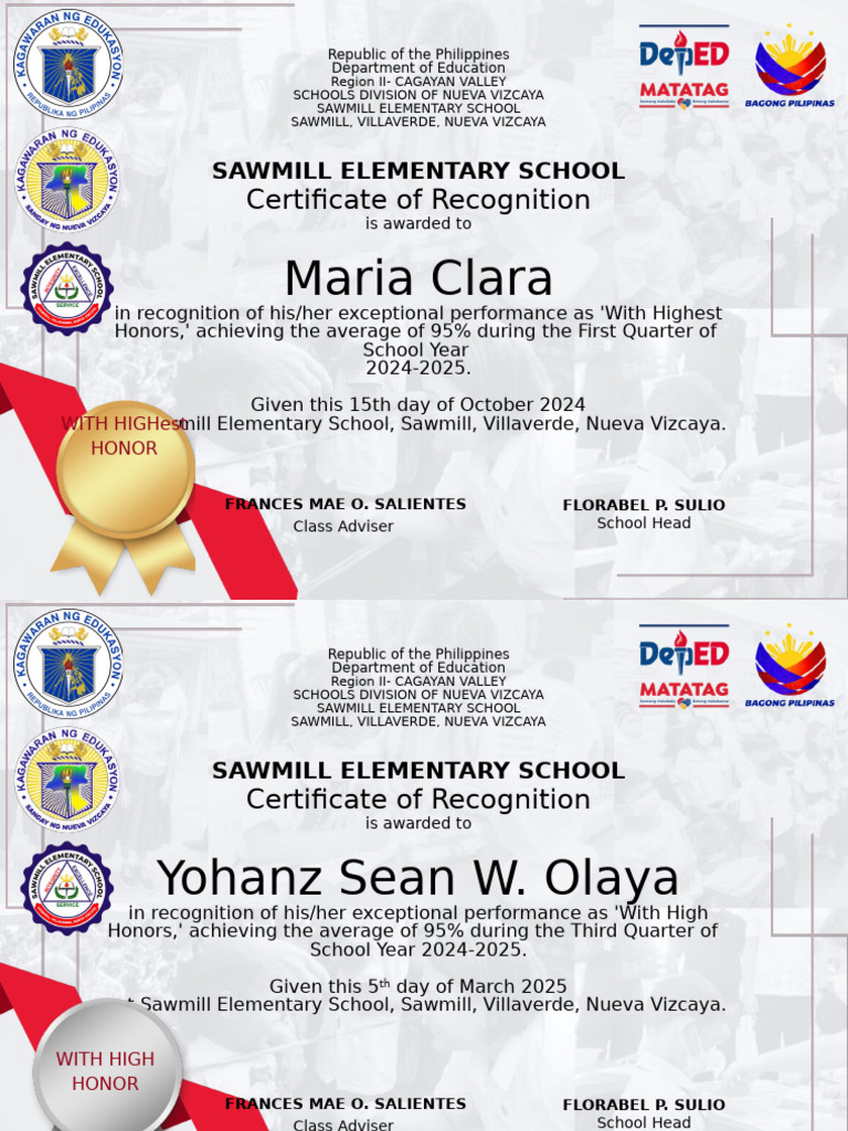 Copy-of-Matatag-Certificate - 20241012 - 113753 - 0000 (Autosaved) | PDF | Government | Public ...