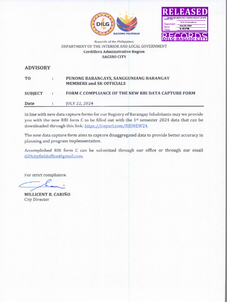 Advisory DTD July 22 2024 Form C Compliance of The New Rbi Data Capture ...