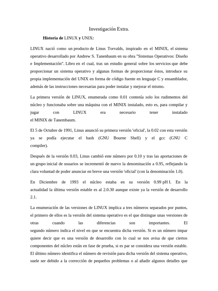 Historia y Evolución de LINUX y UNIX | PDF | Red de computadoras | Internet