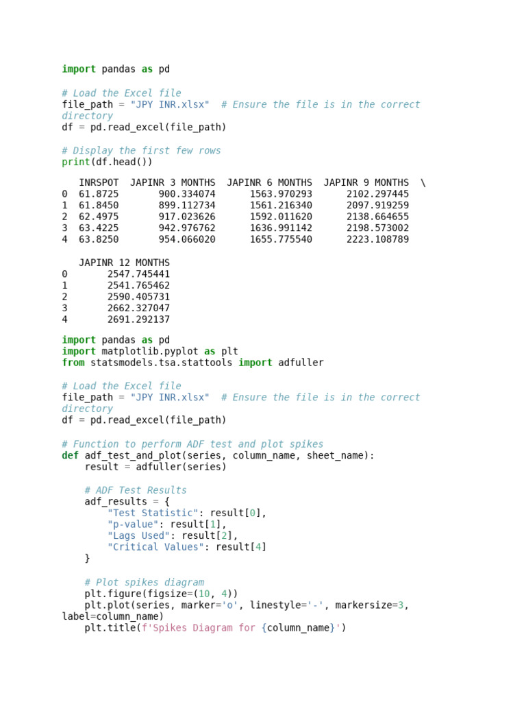 "JPY INR - XLSX": Import As | PDF | Errors And Residuals | Ordinary ...
