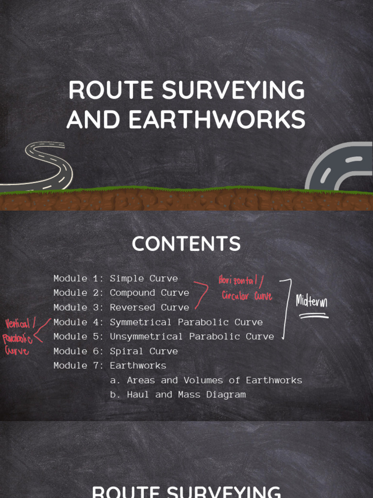 Route Surveying and Earthworks Lecture Compilation 1 | PDF | Tangent | Angle