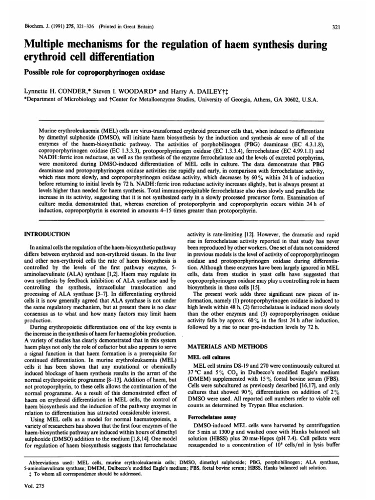 1 Haem Synthesis Regulation | PDF | Immunoprecipitation | Biosynthesis