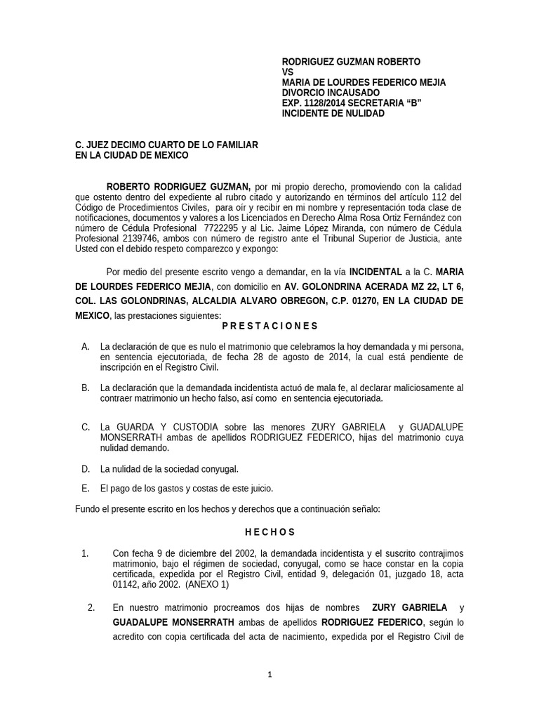 NULIDAD | PDF | Anulación | Divorcio