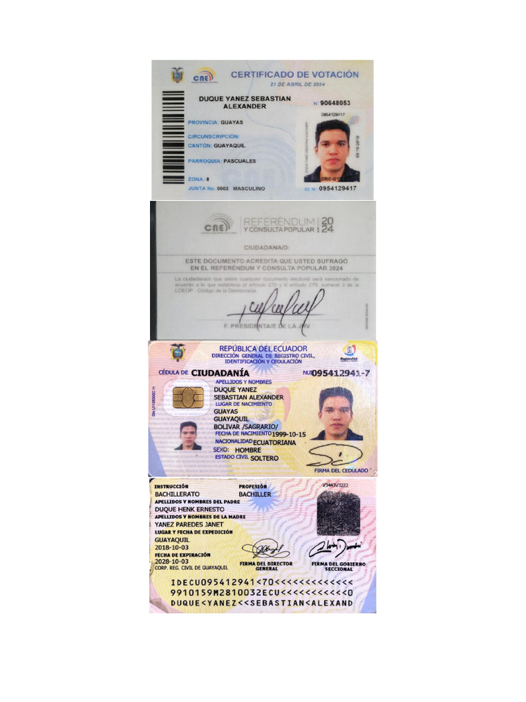 Cedula y Certf Vot | PDF