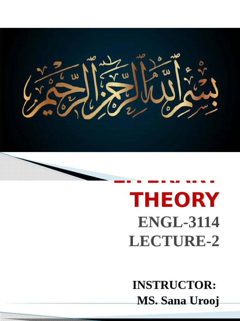 Literary Theory Lectur-02 | PDF | Writing | Communication