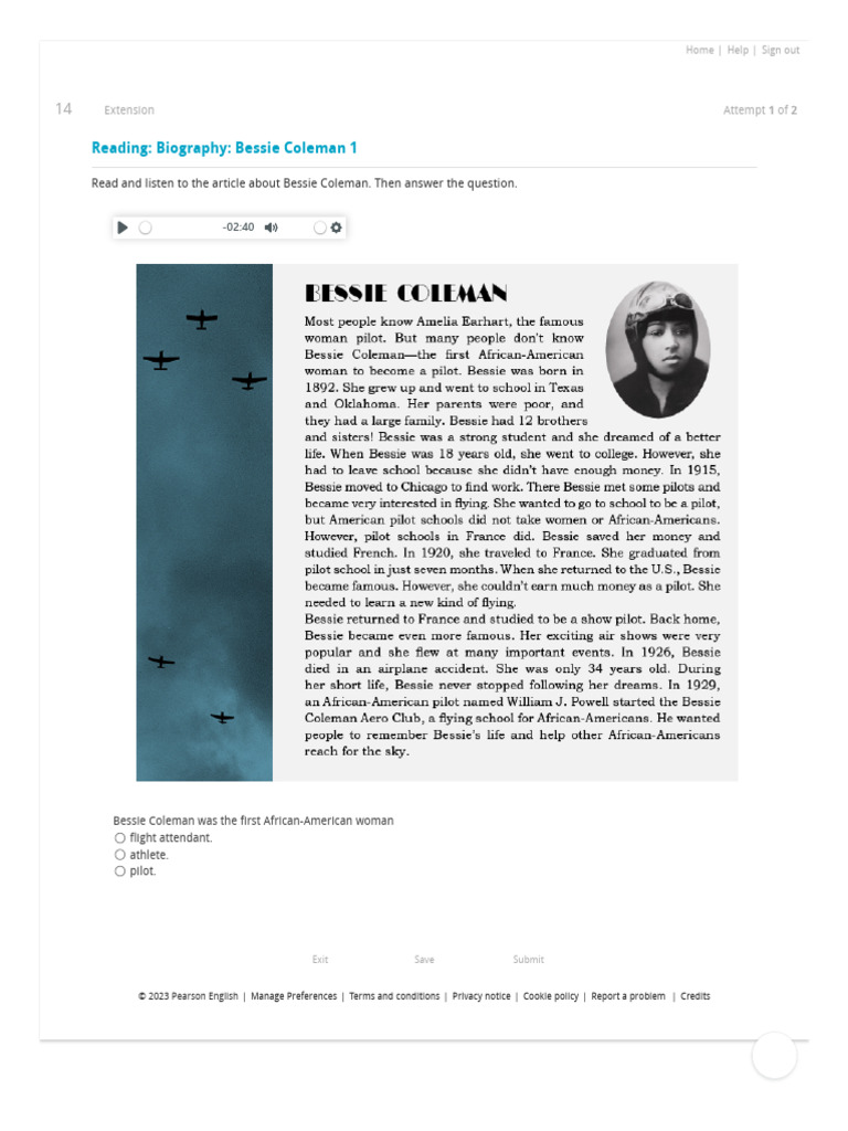 Reading_ Biography_ Bessie Coleman 1 – Mode_ Solve – Unit 14 ...