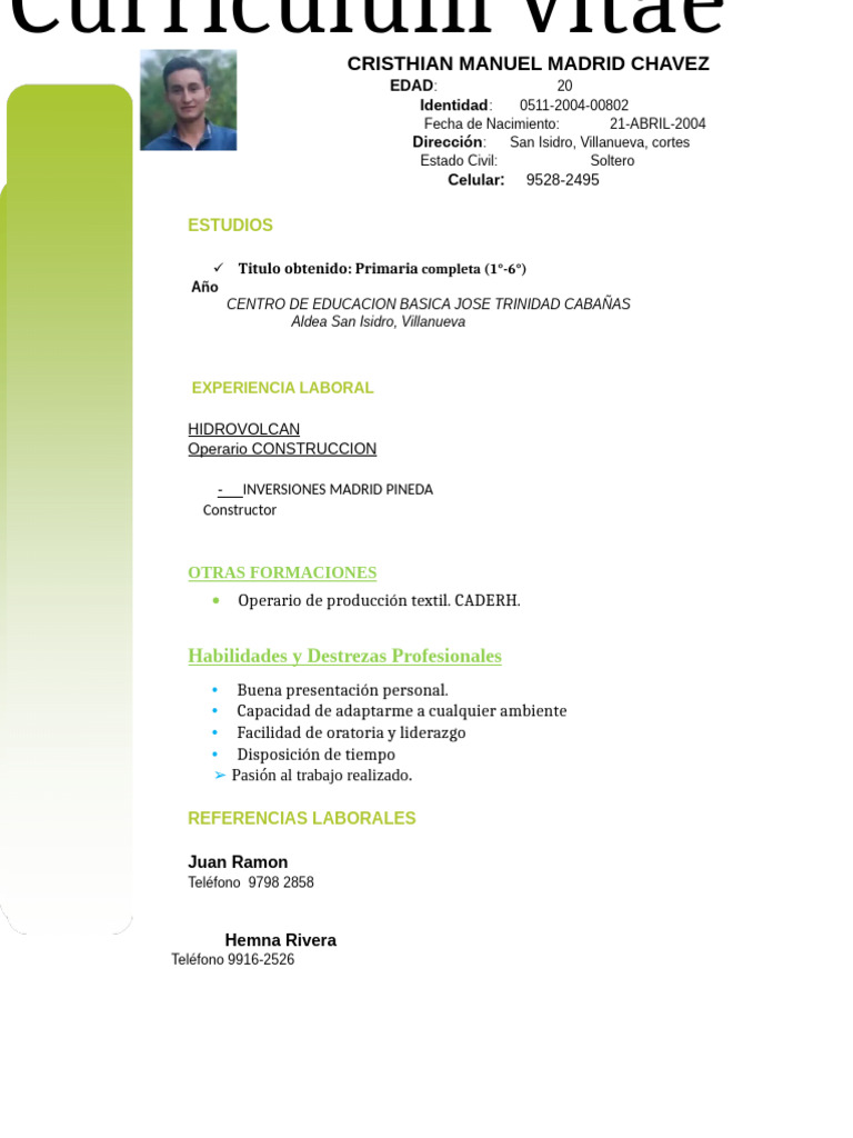 Curriculum Cristian | PDF