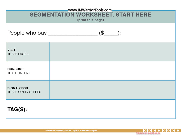 Segmentation Worksheet - Start Here_3 | PDF