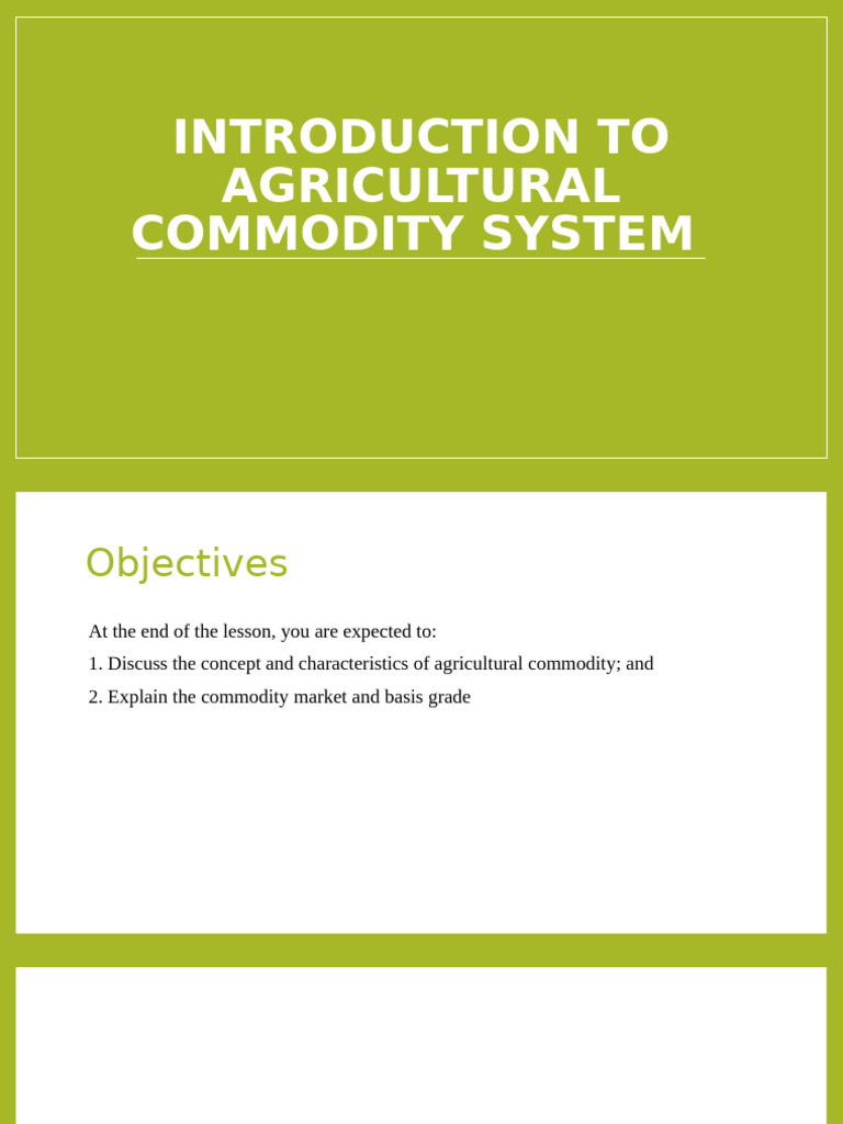 Chapter 1 - Overview On Agricultural Commodity | PDF | Commodity Markets | Market (Economics)