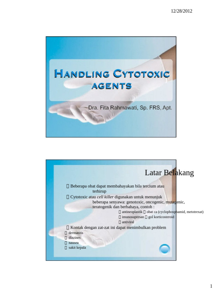 Handling Cytotoxic Agents | PDF | Medical Specialties | Pharmacology