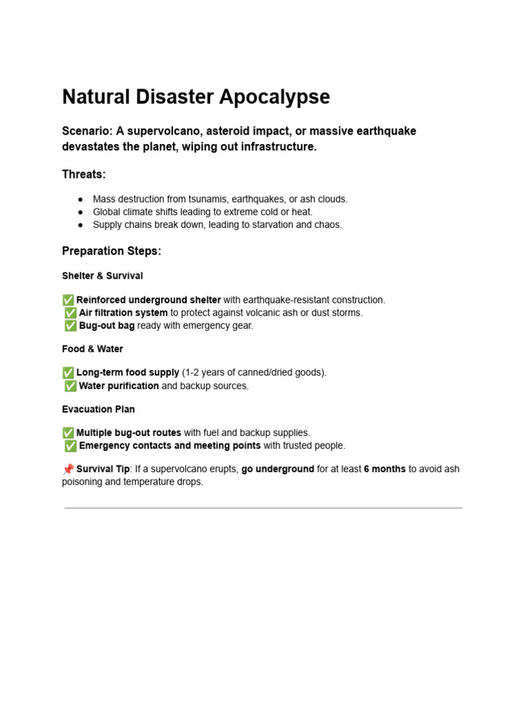 Natural Disaster Apocalypse | PDF